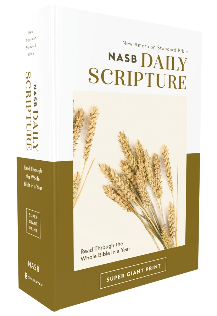 NASB, Daily Scripture, Super Giant Print, Paperback, White/Gold, 1995 ...